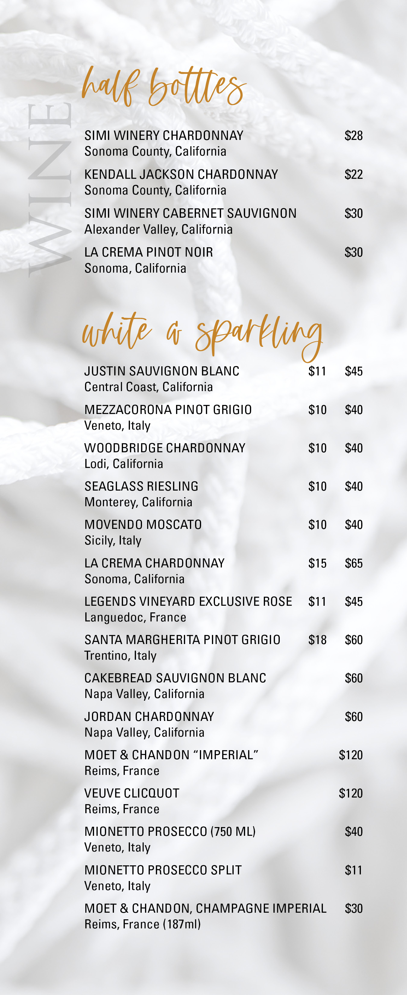 Drink Menu | The Cove Restaurant & Marina