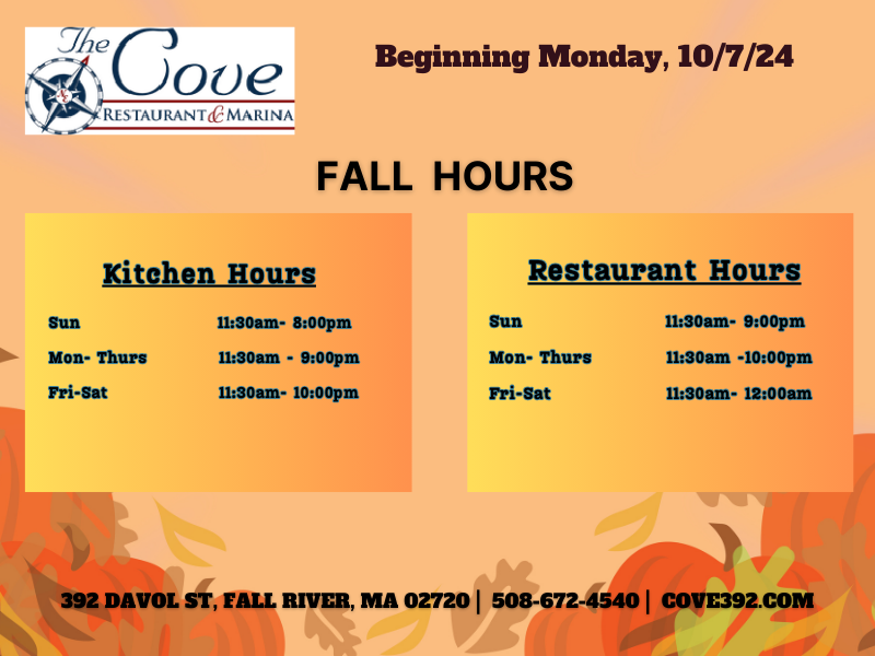 Seafood Restaurant, Raw Bar & Marina | Fall River, MA | The Cove ...